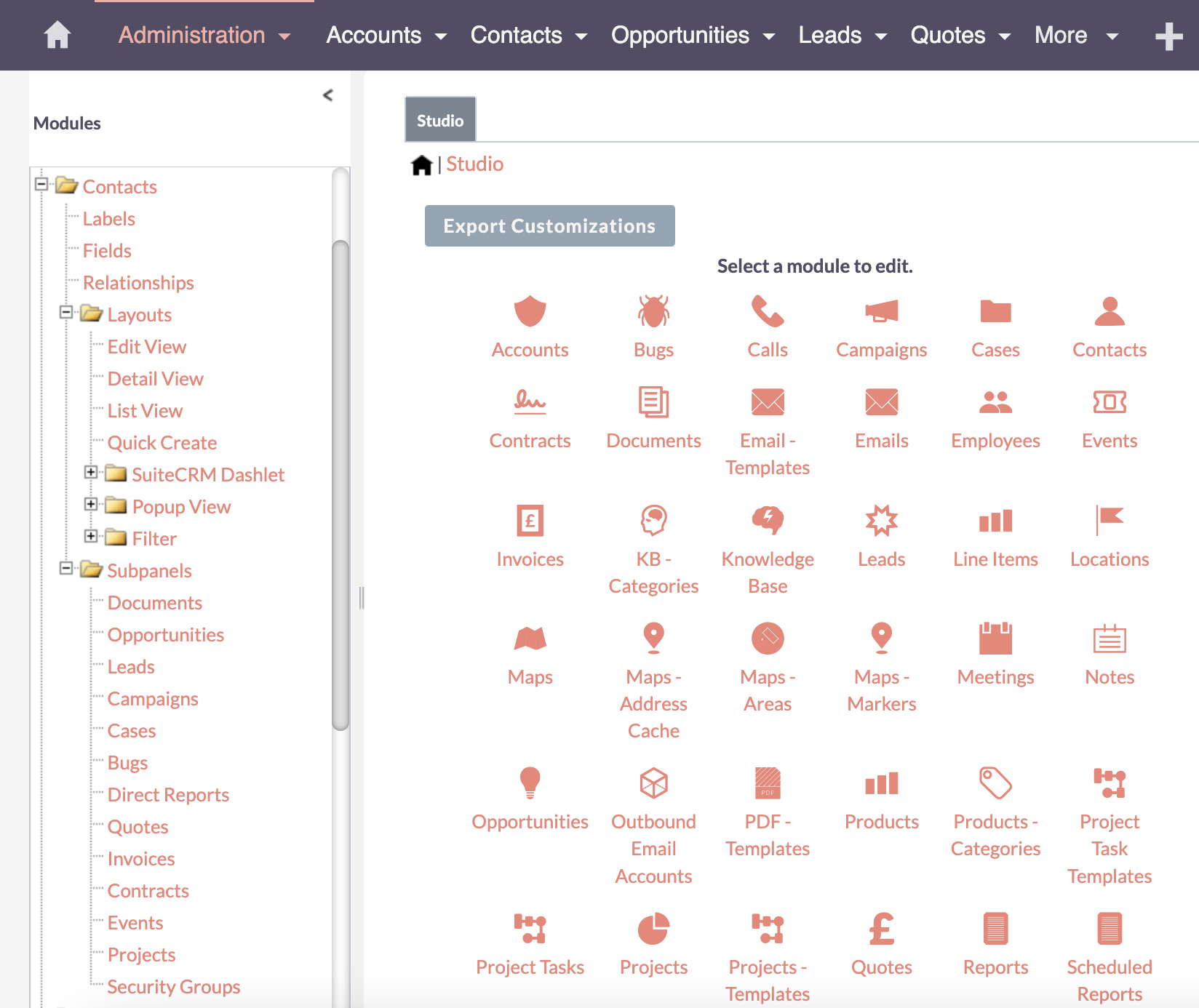 SuiteCRM Customize Views for Enhanced Business Processes